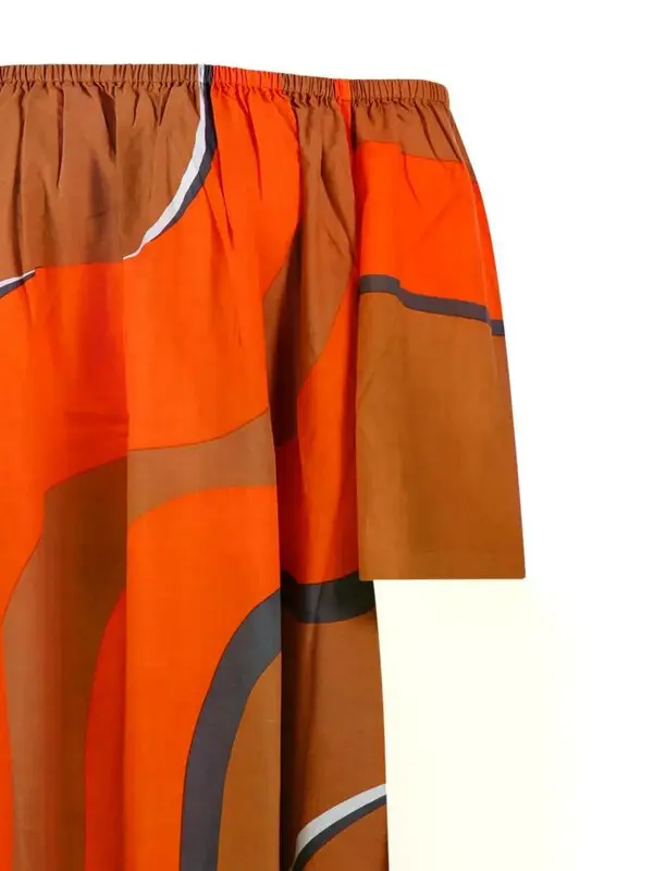 MAPOÉSIE Palao Madone Abstract-print Off-shoulder Dress