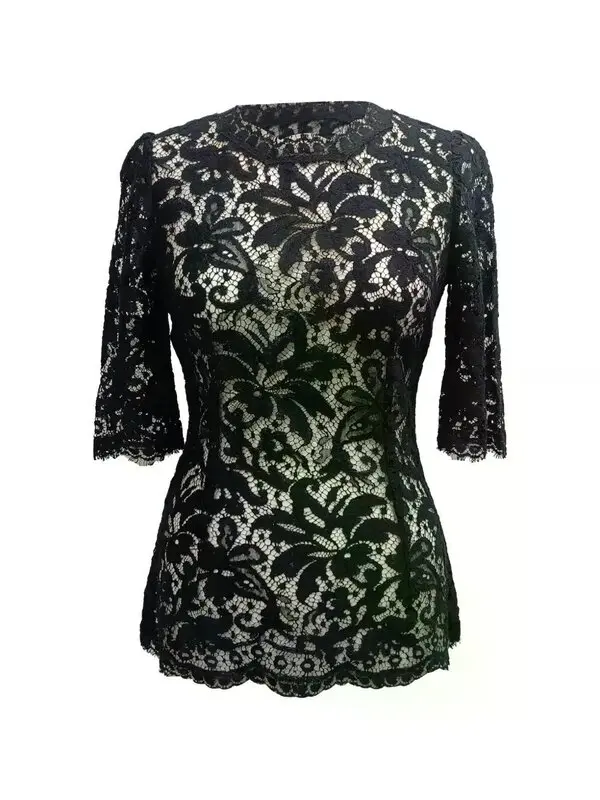 Dolce & Gabbana Lace 3/4-sleeve Blouse