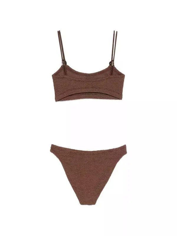 Hunza G Beaded Crinkle Bikini - Brown