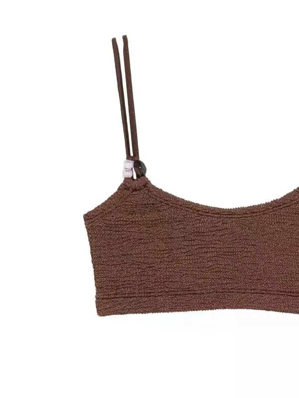 Hunza G Beaded Crinkle Bikini - Brown
