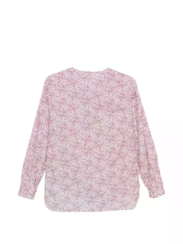 XACUS Floral-print Linen Blouse