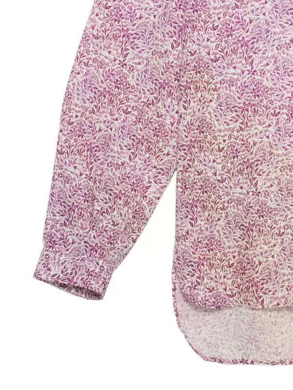 XACUS Floral-print Linen Blouse