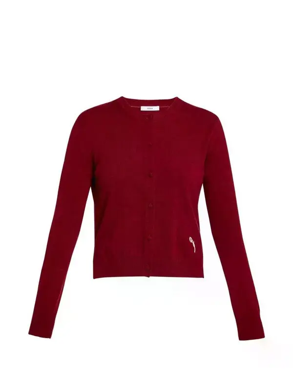Erdem Floral-embroidered Cardigan - Red