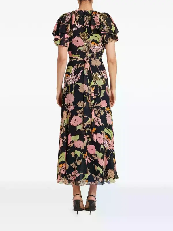 TEMPERLEY LONDON Maisie Sequin-embellished Floral-print Dress - Black
