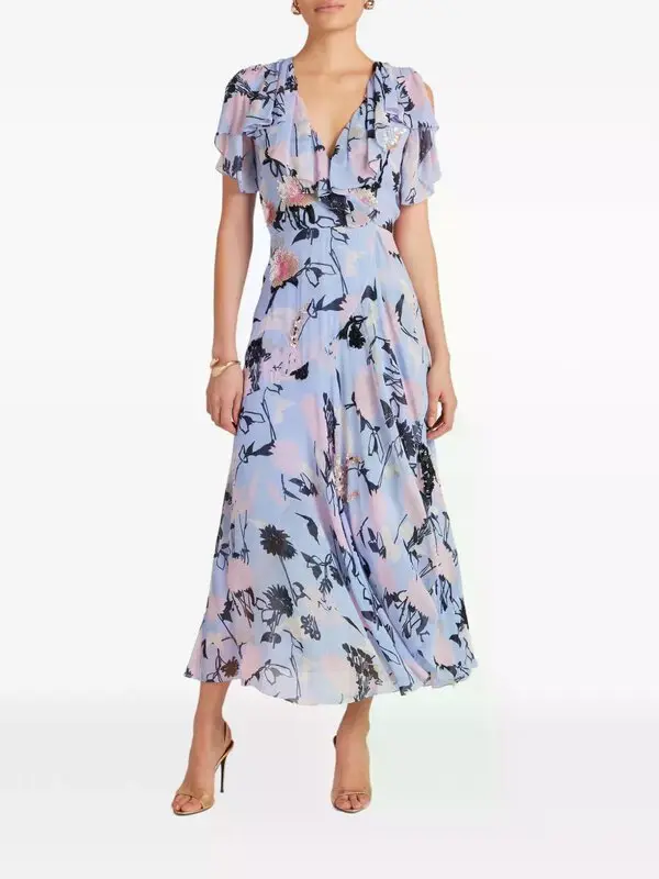 TEMPERLEY LONDON Maisie Sequin-embellished Ruffled Wrap Dress