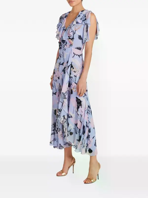 TEMPERLEY LONDON Maisie Sequin-embellished Ruffled Wrap Dress