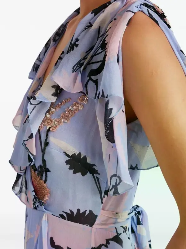 TEMPERLEY LONDON Maisie Sequin-embellished Ruffled Wrap Dress