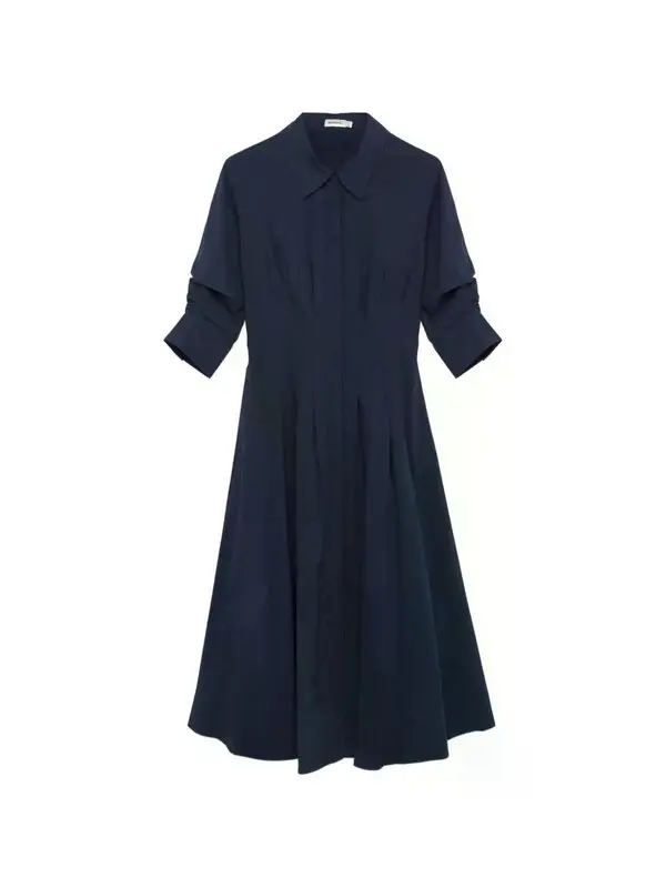Simkhai Jazz Pintucked Cuffed Midi Dress - Blue