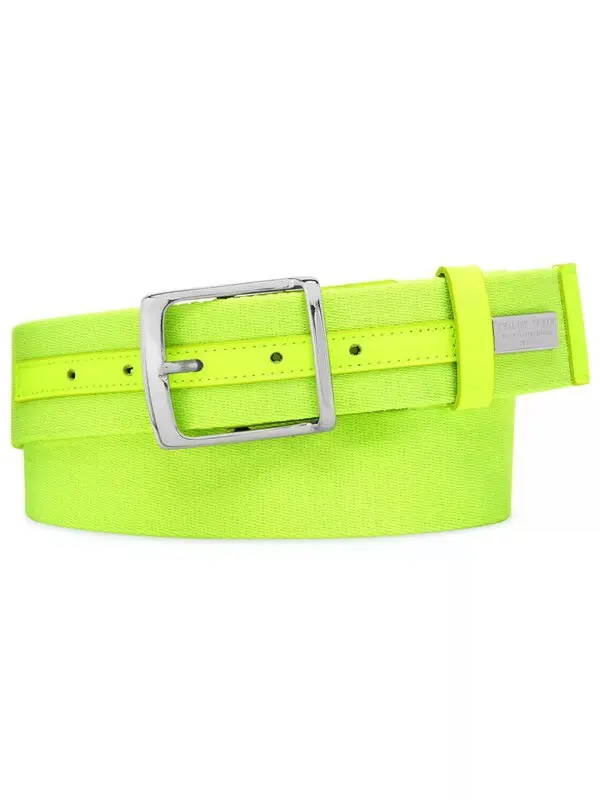 Philipp Plein Leather-trim Buckle Belt - Yellow