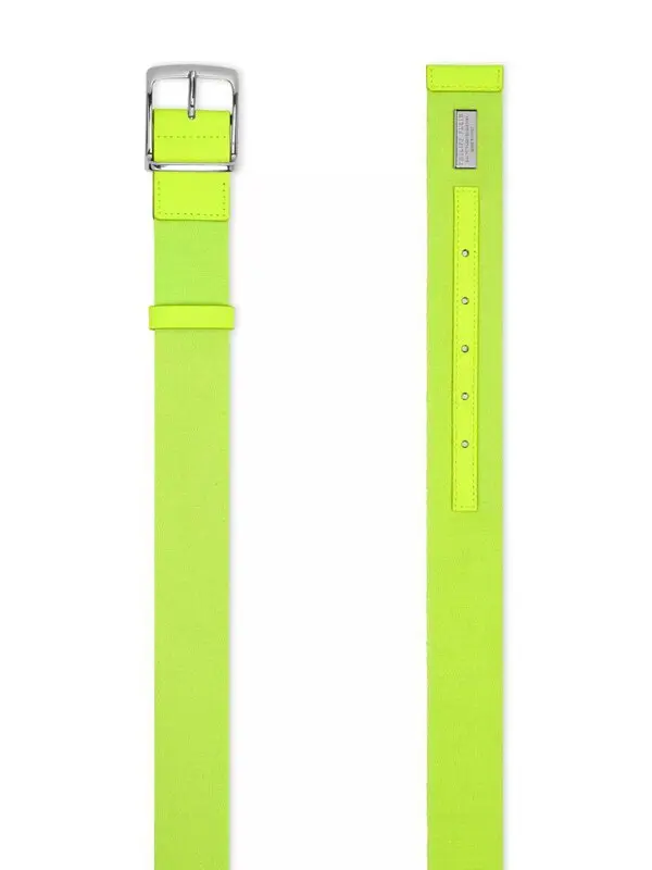 Philipp Plein Leather-trim Buckle Belt