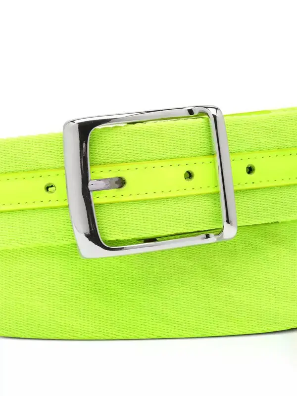 Philipp Plein Leather-trim Buckle Belt