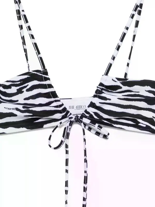 Attico Zebra-print Tie-fastening Bikini
