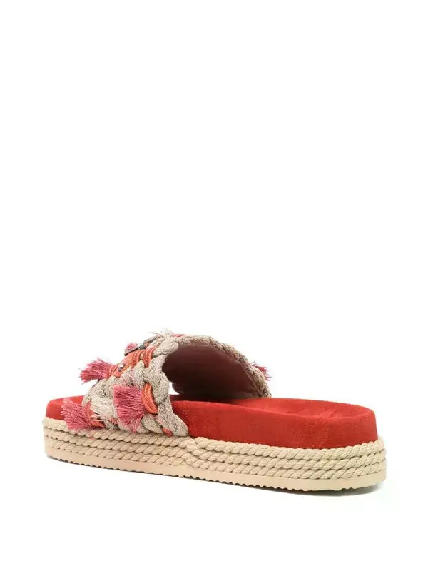 Mou Tassel-embellished Braided Sandals - Neutrals