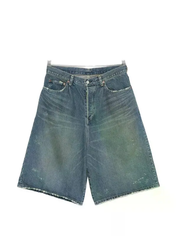 SSSTEIN Faded Distressed-effect Shorts - Blue