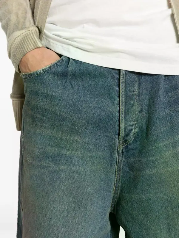 SSSTEIN Faded Distressed-effect Shorts