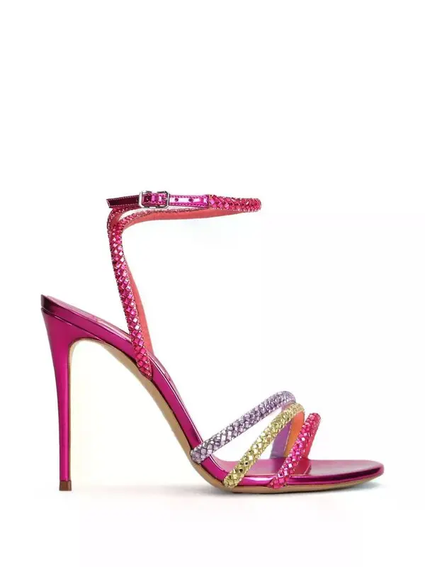 Casadei 140 Andromeda Crystal-embellished Heeled Sandals - Pink