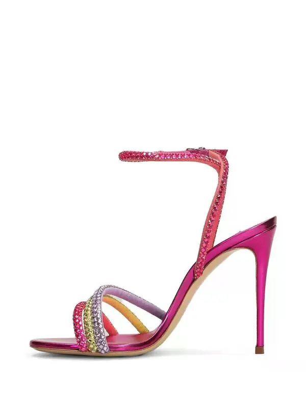 Casadei 140 Andromeda Crystal-embellished Heeled Sandals - Pink