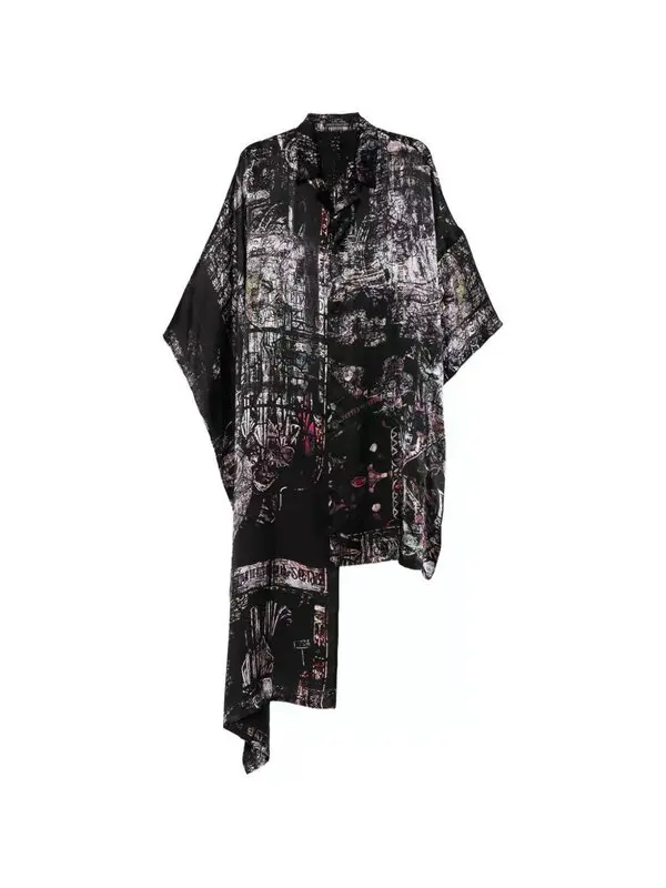 Yohji Yamamoto Graphic-print Coat