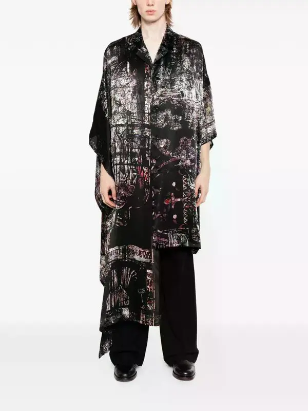 Yohji Yamamoto Graphic-print Coat