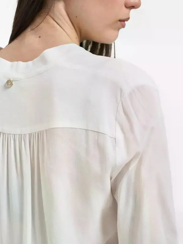 Liu Jo Ruffled-cuff V-neck Shirt