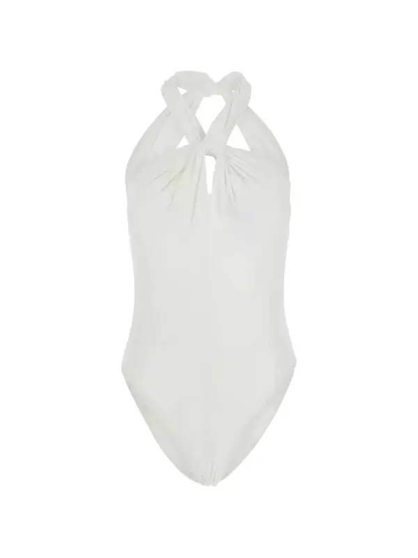Federica Tosi Twist-detail Halterneck One-piece Swimsuit - White