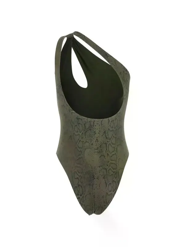 Federica Tosi Python-print One-shoulder Swimsuit