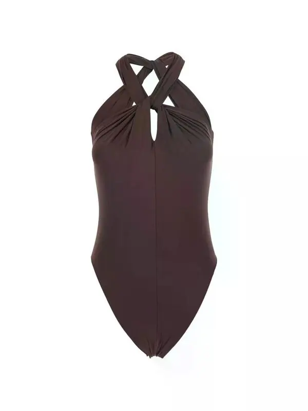 Federica Tosi Halterneck Swimsuit - Brown
