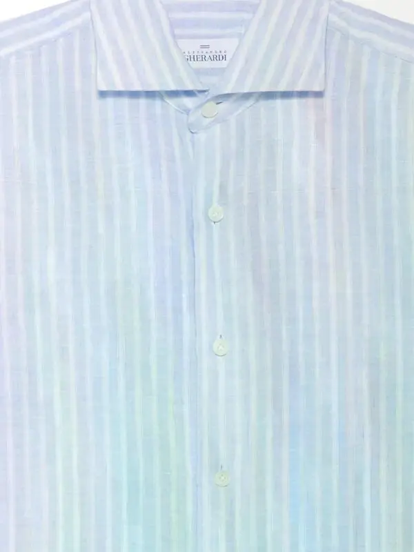 ALESSANDRO GHERARDI Vertical-stripes Linen Shirt