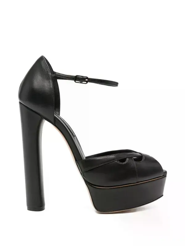 Casadei Cut-out Platform Sandals - Black