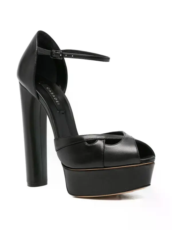 Casadei Cut-out Platform Sandals - Black