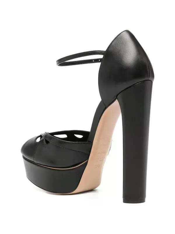 Casadei Cut-out Platform Sandals - Black