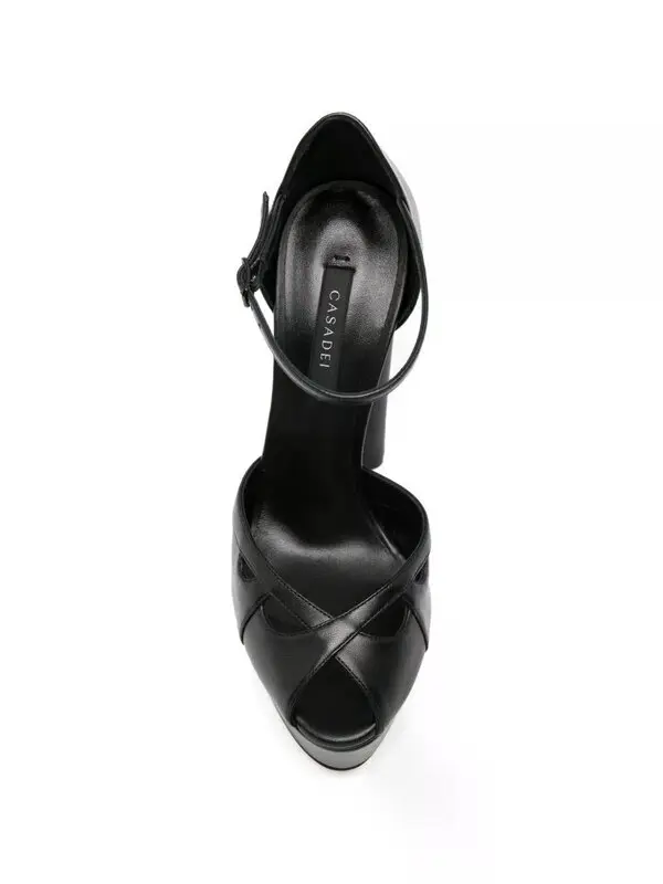 Casadei Cut-out Platform Sandals - Black