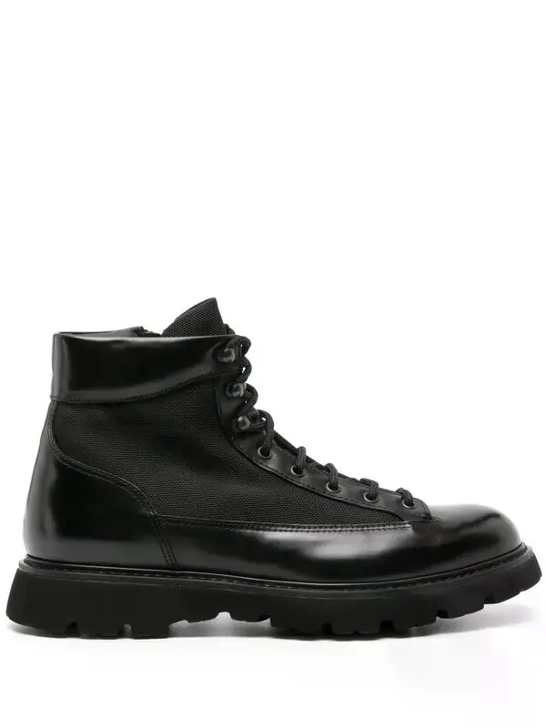 DOUCAL'S Lace-up Panelled Ankle Boots