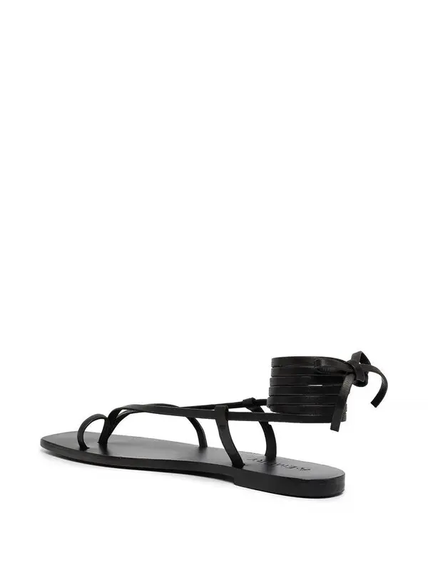 A.emery Nolan Leather Wrap Sandals - Black