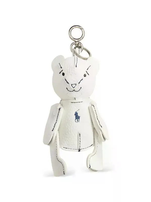 Polo Ralph Lauren Polo Bear Leather Bag Charm - White