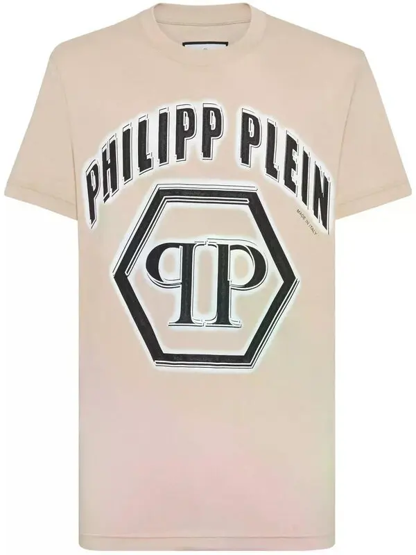 Philipp Plein Logo-print Cotton T-shirt - Neutrals