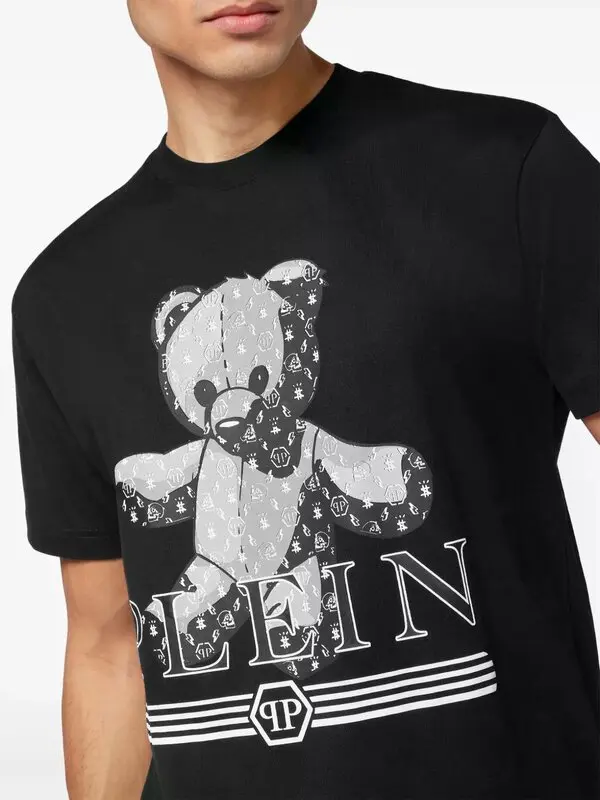 Philipp Plein Teddy Bear Cotton T-shirt - Black