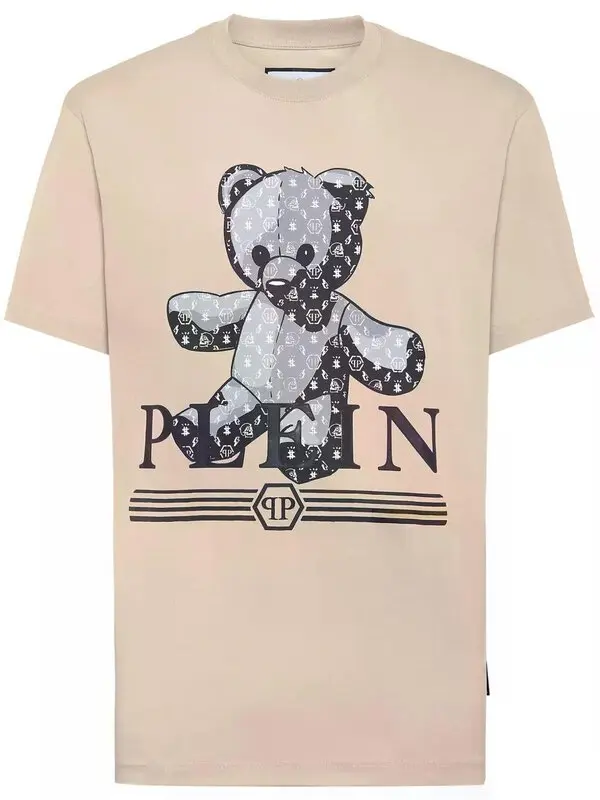 Philipp Plein Teddy Bear Cotton T-shirt - Neutrals