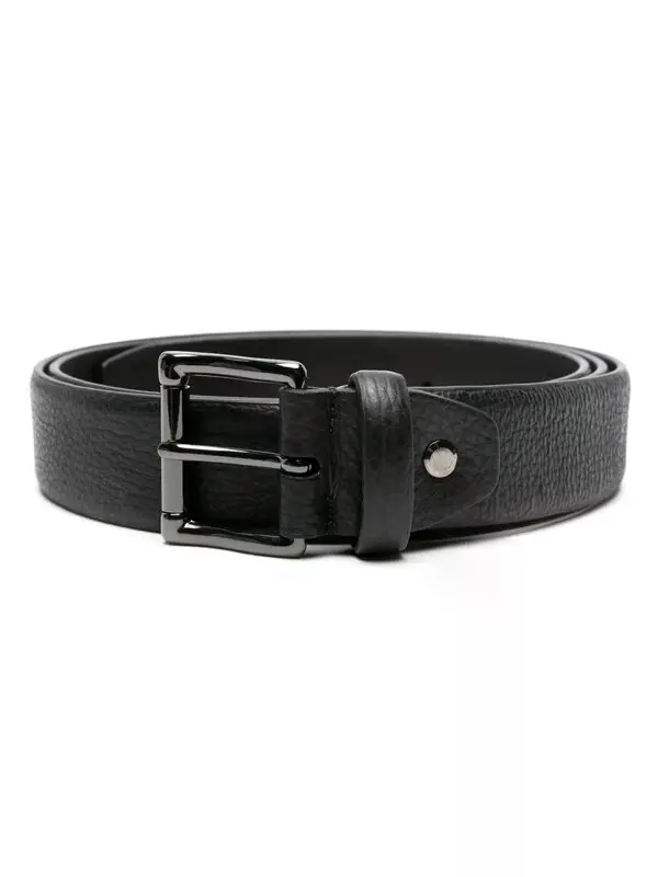Pal Zileri Engraved-buckle Leather Belt - Black