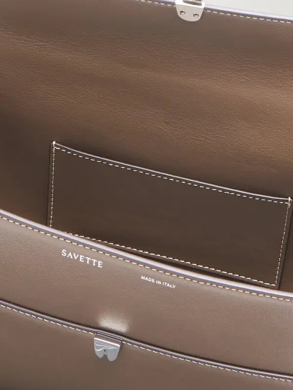 Savette Symmetry Trapeze Leather Tote - Green
