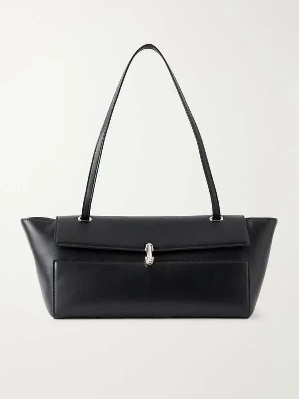 Savette Symmetry Trapeze Leather Shoulder Bag - Black
