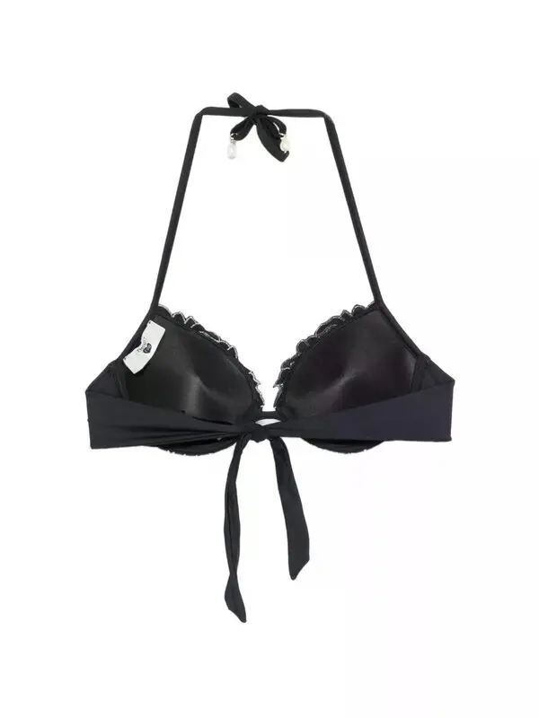 TWINSET Embroidered Halterneck Bikini Top