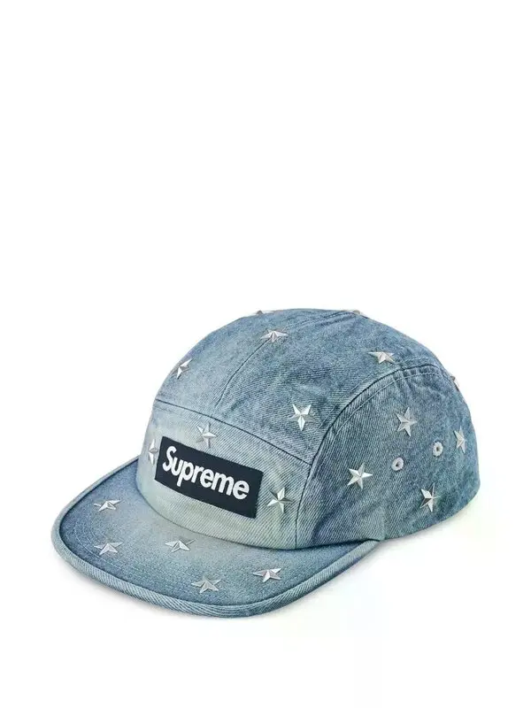 Supreme Star-studded Denim Baseball Cap - Blue