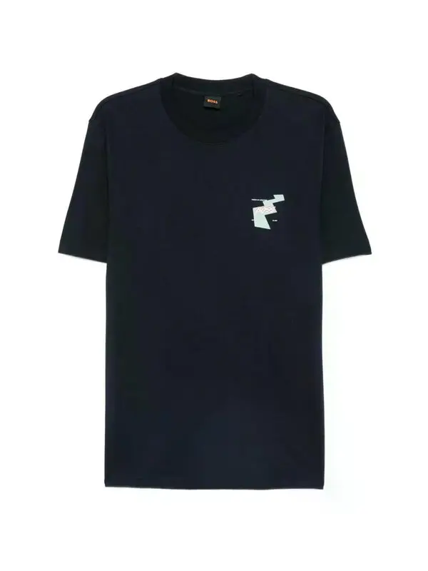 BOSS Cotton-jersey T-shirt With Printed Artwork