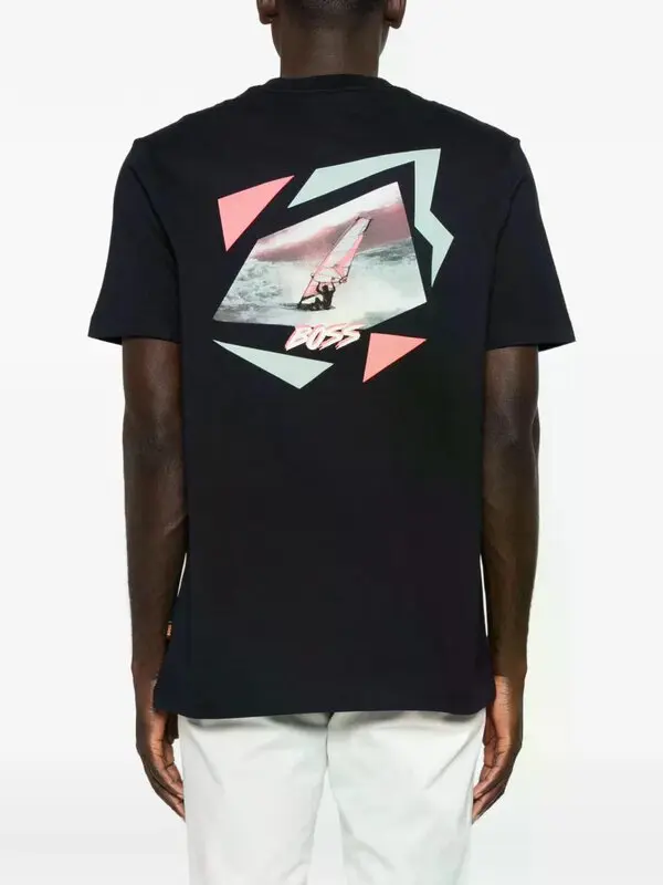 BOSS Cotton-jersey T-shirt With Printed Artwork