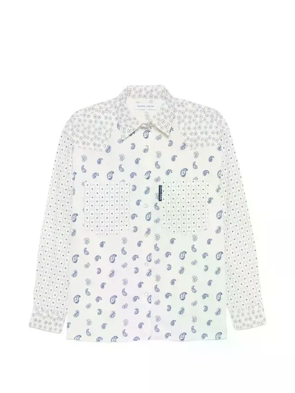 Maison Labiche Paisley-print Patch-detail Shirt