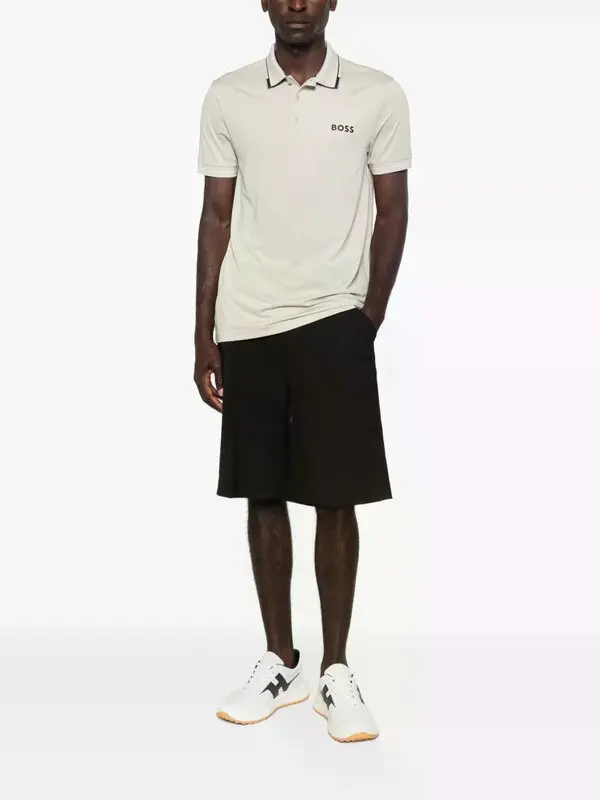 BOSS Logo-print Polo Shirt - Neutrals