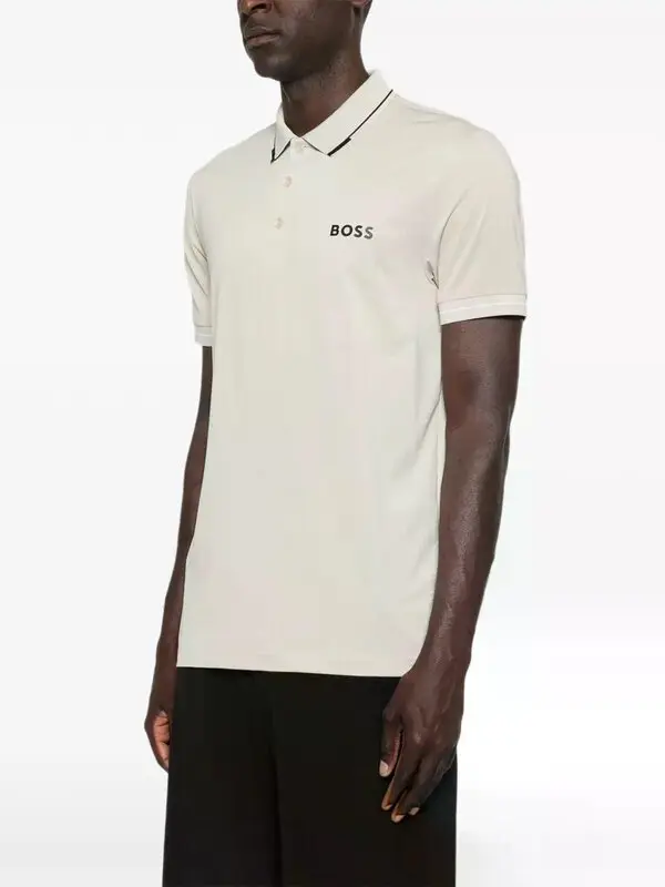 BOSS Logo-print Polo Shirt - Neutrals