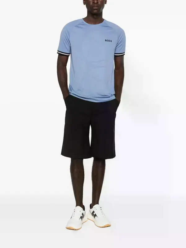 BOSS Active Slim-fit T-shirt With Tennis-ball Eming - Blue