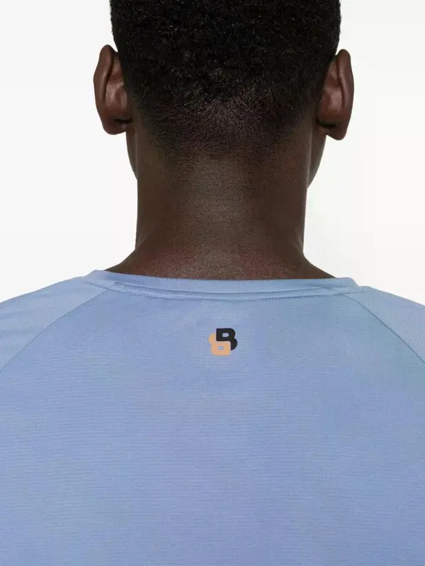 BOSS Active Slim-fit T-shirt With Tennis-ball Eming - Blue